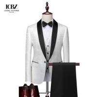 China LCBZ Spring Autumn Men's Suit Set 2 Piece Regular Length Zipper Fly Business Formal Wear for sale