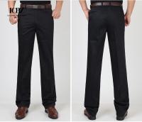 China Men's Regular Fit Low Side Pocket Dress Pants Suit Straight Leg Khaki Cotton Polyester M to 8XL for sale