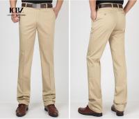 China Men's Regular Fit Low Side Pocket Dress Pants Suit Straight Leg Khaki Cotton Polyester M to 8XL for sale