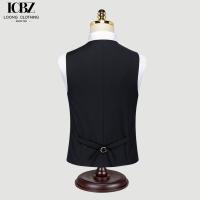 China Men's Slim Fit Navy Blue Suit Vest Polyester Cotton Sizes S to 10XL for sale