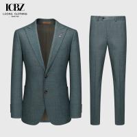 China Dark Plaid Single Breasted 8cm Peak Lapel 3 Piece Business Men Suit Set S-10XL for sale
