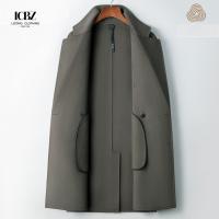 China Men's Double-Breasted Wool Blend Overcoat Autumn Winter Slim Fit Long Coat 50-120cm for sale