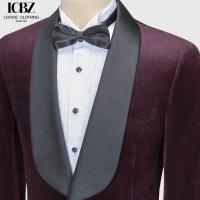China Business Men's Suit 2 Piece Gold Velvet Shawl Lapel Slim Fit Wedding Suit S-3XL for sale