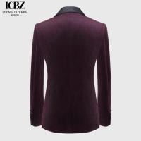 China Business Men's Suit 2 Piece Gold Velvet Shawl Lapel Slim Fit Wedding Suit S-3XL for sale