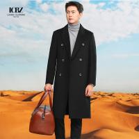 China Men's Long Wool Trench Coat Slim Fit Overcoat Polyester Cotton 50pcs MOQ for sale