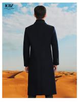 China Men's Long Wool Trench Coat Slim Fit Overcoat Polyester Cotton 50pcs MOQ for sale