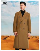 China Men's Long Wool Trench Coat Slim Fit Overcoat Polyester Cotton 50pcs MOQ for sale