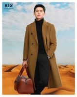 China Men's Long Wool Trench Coat Slim Fit Overcoat Polyester Cotton 50pcs MOQ for sale