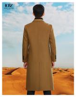 China Men's Long Wool Trench Coat Slim Fit Overcoat Polyester Cotton 50pcs MOQ for sale