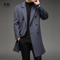 China Nonwoven Men's Trench Coat Slim Fit Warmth Polyester Cotton 50cm Length Cold Weather for sale