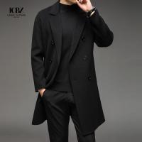 China Nonwoven Men's Trench Coat Slim Fit Warmth Polyester Cotton 50cm Length Cold Weather for sale