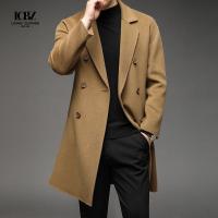 China Nonwoven Men's Trench Coat Slim Fit Warmth Polyester Cotton 50cm Length Cold Weather for sale