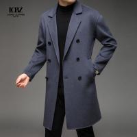China Nonwoven Men's Trench Coat Slim Fit Warmth Polyester Cotton 50cm Length Cold Weather for sale