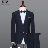 China Anti-Wrinkle Men's Business Suit 3 Pieces Polyester Cotton Notch Lapel S to 3XL for sale