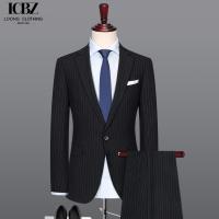 China Anti-Wrinkle Men's Business Suit 3 Pieces Polyester Cotton Notch Lapel S to 3XL for sale
