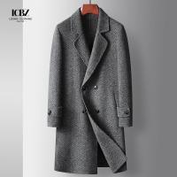 China Men's Winter Wool Coat Long Pure Color Overcoat Garment Dyed Design 50pcs MOQ for sale
