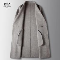 China Men's Winter Wool Coat Long Pure Color Overcoat Garment Dyed Design 50pcs MOQ for sale