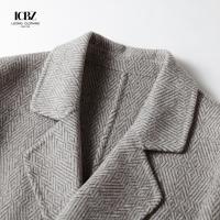 China Men's Winter Wool Coat Long Pure Color Overcoat Garment Dyed Design 50pcs MOQ for sale