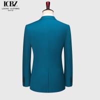 China Men's Dark Green Notch Lapel 3-Piece Suit Anti-Shrink Fabric Custom Fit for sale