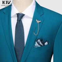 China Men's Dark Green Notch Lapel 3-Piece Suit Anti-Shrink Fabric Custom Fit for sale