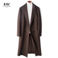China Men's Wool Blend Peacoat Double Collar Winter Overcoat Cold Resistant 50 MOQ Custom for sale