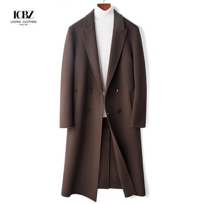 China Men's Wool Blend Peacoat Double Collar Winter Overcoat Cold Resistant 50 MOQ Custom for sale