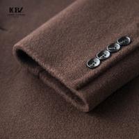 China Men's Wool Blend Peacoat Double Collar Winter Overcoat Cold Resistant 50 MOQ Custom for sale