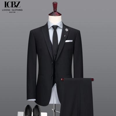 China Customized Wool Silk Men Business Suit Dark Color Single Breasted S to 3XL for sale