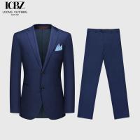 China Customized Wool Silk Men Business Suit Dark Color Single Breasted S to 3XL for sale
