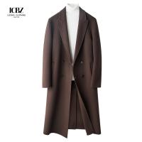 China Men's Wool Blend Peacoat Double Collar Winter Overcoat Cold Resistant 50 MOQ Custom for sale