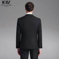China Customized Wool Silk Men Business Suit Dark Color Single Breasted S to 3XL for sale