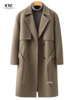 China Men's Long Wool Blend Overcoat Winter Wear Dripping Print Pattern Polyester Cotton 50 Pcs MOQ for sale