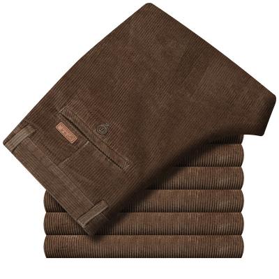 China Custom Logo 100% Cotton Corduroy Business Straight Pants for Men M-8XL for sale
