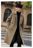 China Men's Long Wool Blend Overcoat Winter Wear Dripping Print Pattern Polyester Cotton 50 Pcs MOQ for sale