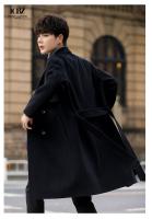China Men's Long Wool Blend Overcoat Winter Wear Dripping Print Pattern Polyester Cotton 50 Pcs MOQ for sale