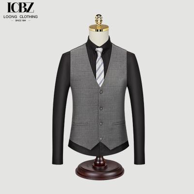 China Custom Slim Fit Men's Suit Vest Polyester Cotton Sizes S to 10XL for Wedding Groomsmen for sale