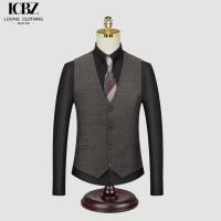 China Custom Slim Fit Men's Suit Vest Polyester Cotton Sizes S to 10XL for Wedding Groomsmen for sale