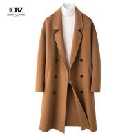 China Men's Garment Dyed Long Coat Polyester Cotton Single Breasted Warm Overcoat 50pcs MOQ for sale