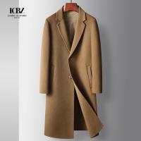 China Wool Jacket Coat for Men Single Breasted Business Turn Down Collar Long Sleeve Regular for sale