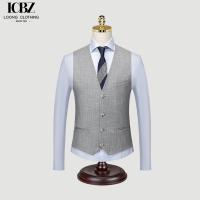 China Custom Slim Fit Men's Suit Vest Polyester Cotton Blend S-10XL for Wedding Groom for sale
