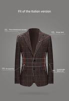 China Men's 3 Piece Suit Jacket Polyester Cotton Blend Sizes S to 3XL Custom Logo for sale