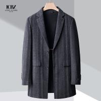 China Men's Long Wool Blend Overcoat with Custom Logo Support 50 MOQ for sale