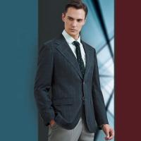 China Custom Design Textured Men's Business Suit Blazer Jacket Navy Autumn Bespoke 2022 for sale