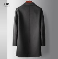 China Men's Long Woolen Trench Overcoat Winter Coat Wool Men Coat With Button Customized Logo for sale