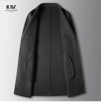 China Men's Long Woolen Trench Overcoat Winter Coat Wool Men Coat With Button Customized Logo for sale