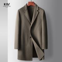 China Men's Long Woolen Trench Overcoat Winter Coat Wool Men Coat With Button Customized Logo for sale