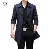 China Men's Windproof Casual Slim Fit Jacket Coat Polyester Cotton 50cm Length Custom Logo for sale