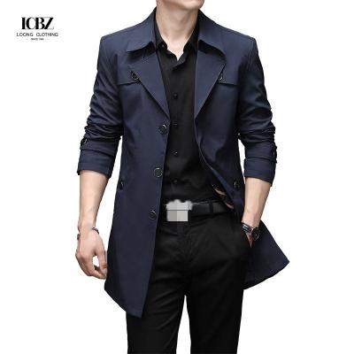 China Men's Windproof Casual Slim Fit Jacket Coat Polyester Cotton 50cm Length Custom Logo for sale