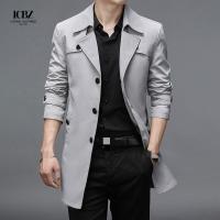 China Men's Windproof Casual Slim Fit Jacket Coat Polyester Cotton 50cm Length Custom Logo for sale