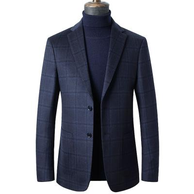 China Men's Nonwoven Office Wear Blazer Jacket Slim Fit Black Polyester Cotton S to 3XL for sale